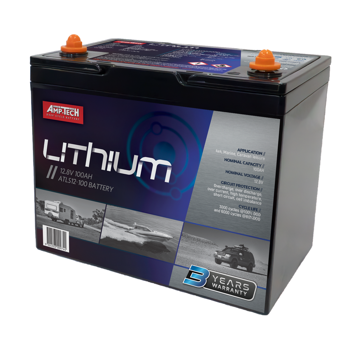 Superstart AMPTECH ATLS12-130 130Ah Lithium Battery 12V — Superstart ...
