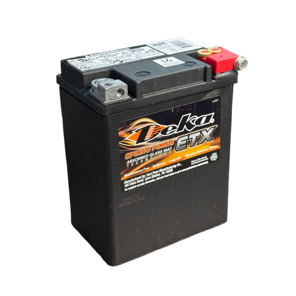 Deka ETX15L AGM Gel Motorbike Battery - 12V 325CCA — Superstart Batteries