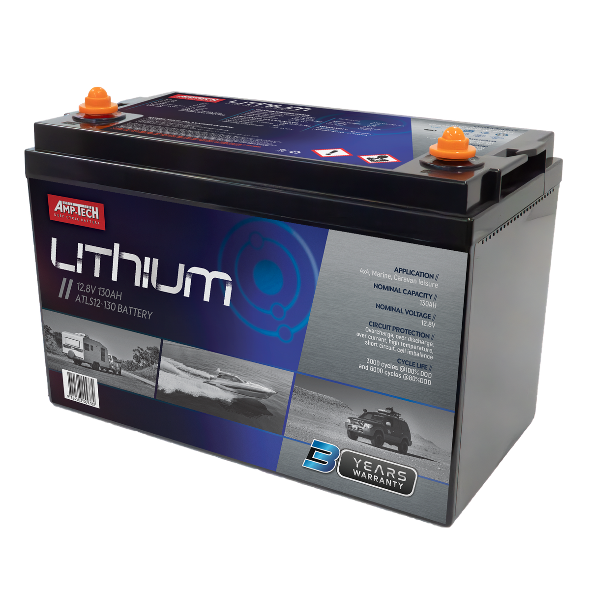 Superstart AMPTECH ATLS12-130 130Ah Lithium Battery 12V — Superstart ...