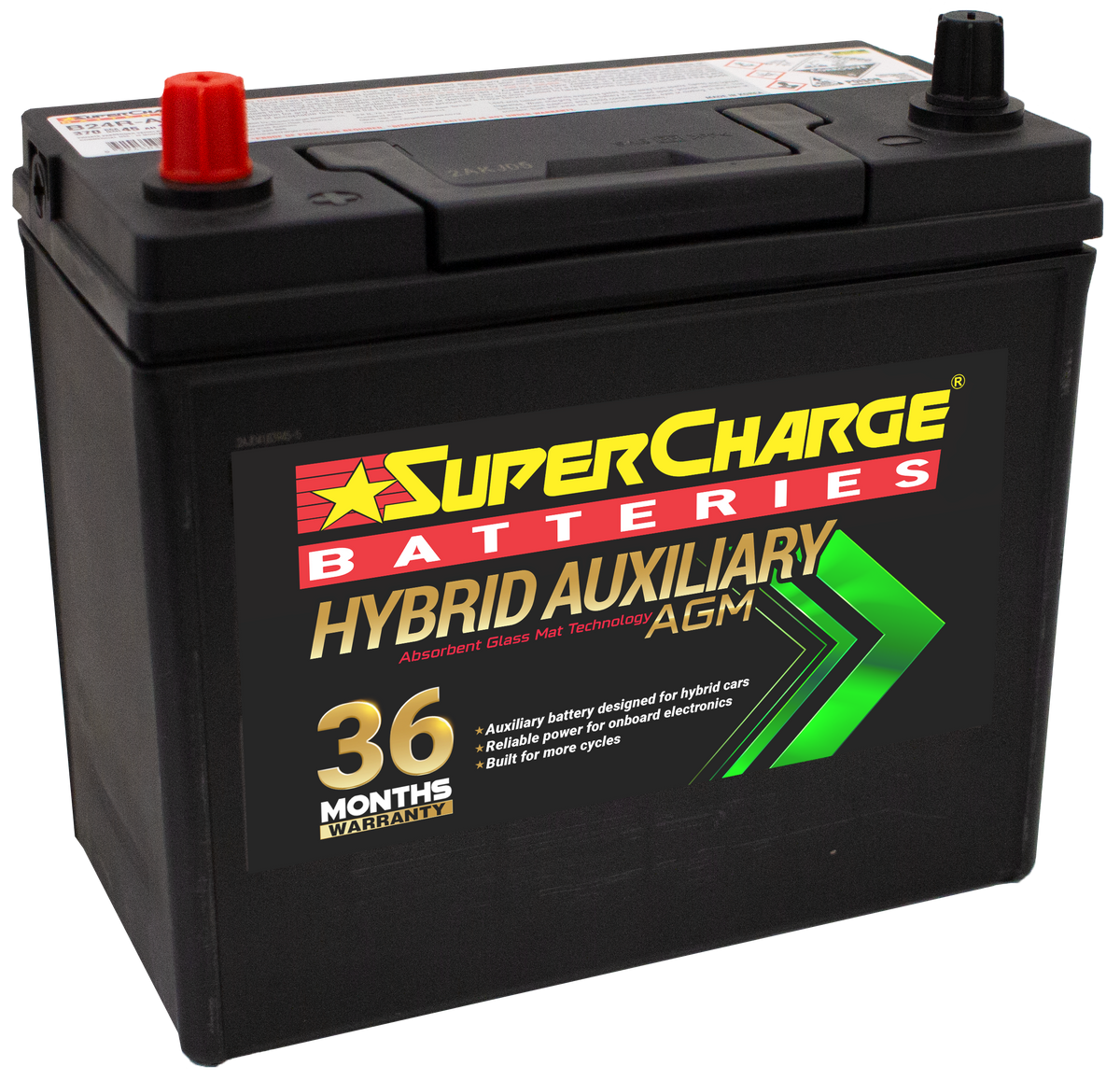Supercharge B24R-AGM Hybrid Auxiliary Battery - S46B24R — Superstart ...