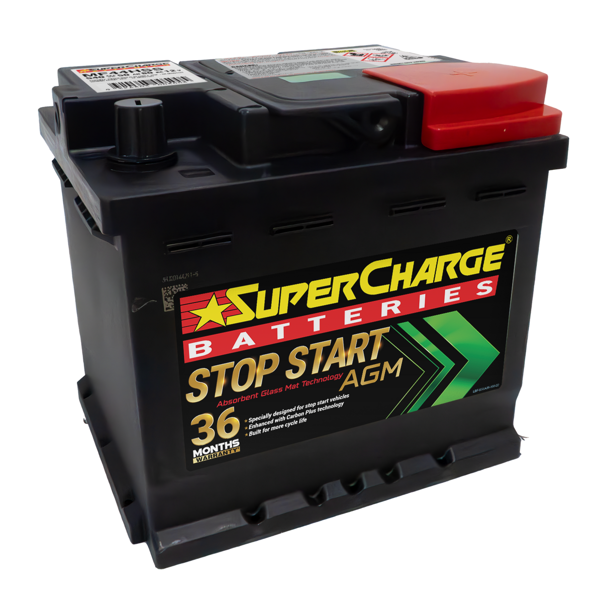 Supercharge Stop/Start MF44HSS Battery - 540 CCA, AGM Technology ...