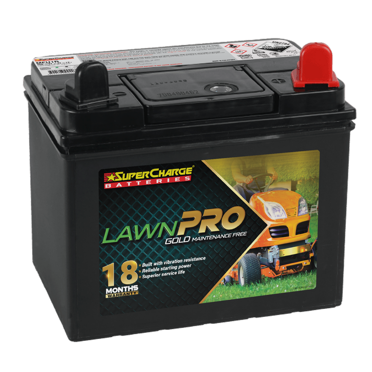 Supercharge Gold Ride-On Mower Battery MFU1-R,12V 350CCA-Superstart ...