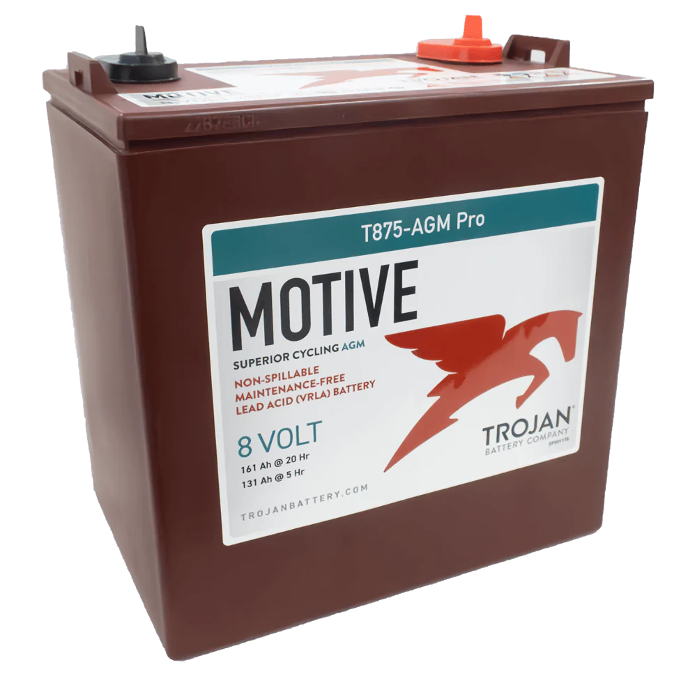 Trojan AGM PRO T875-AGM-PRO T-875 AGM Deep Cycle Battery 8V 170AH ...