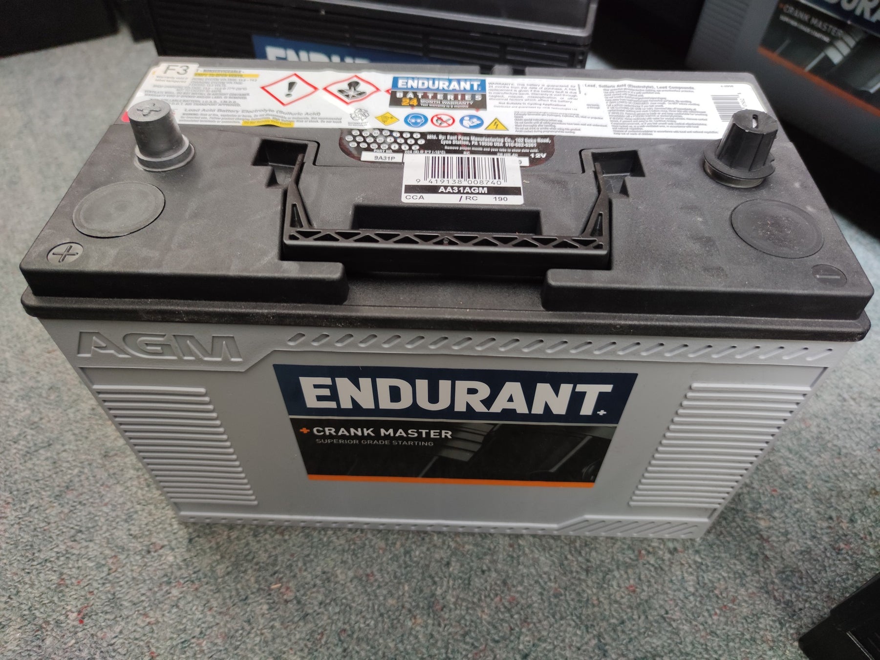Endurant CM31STUD AA31AGM 1000 CCA 12V Heavy Duty Battery - Superstart ...
