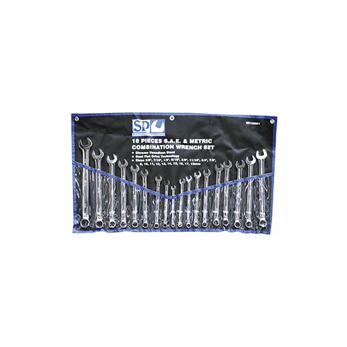 SP Tools 18-Piece Metric/SAE Spanner Set | Professional Wrench Set ...